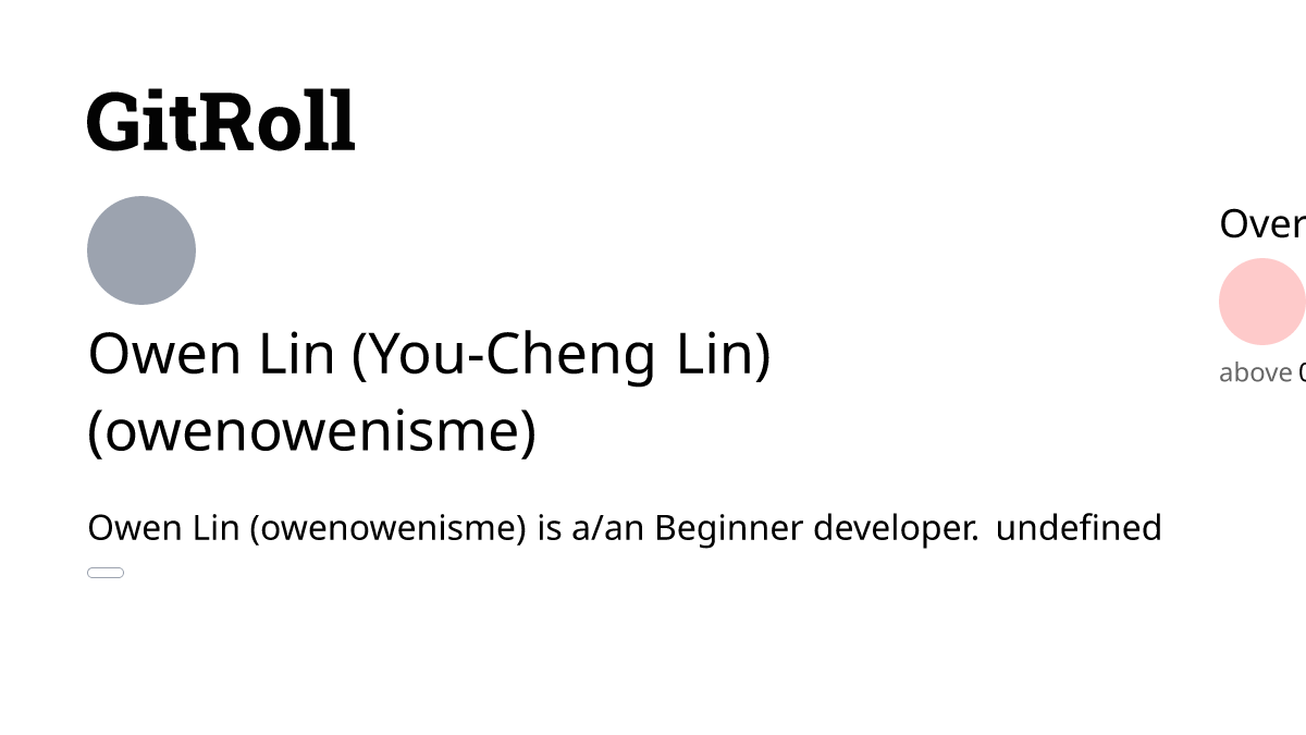 Owen Lin (You-Cheng Lin) (owenowenisme) | GitRoll